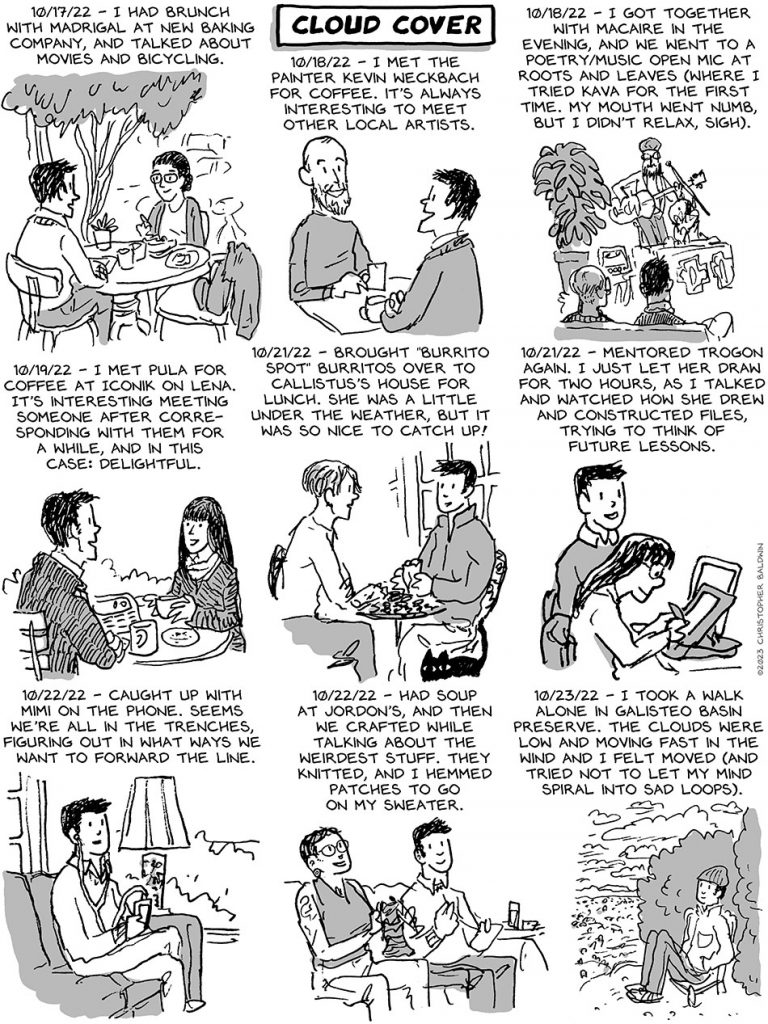 10/23/22 Diary: Cloud Cover | Baldwin Journal Comic